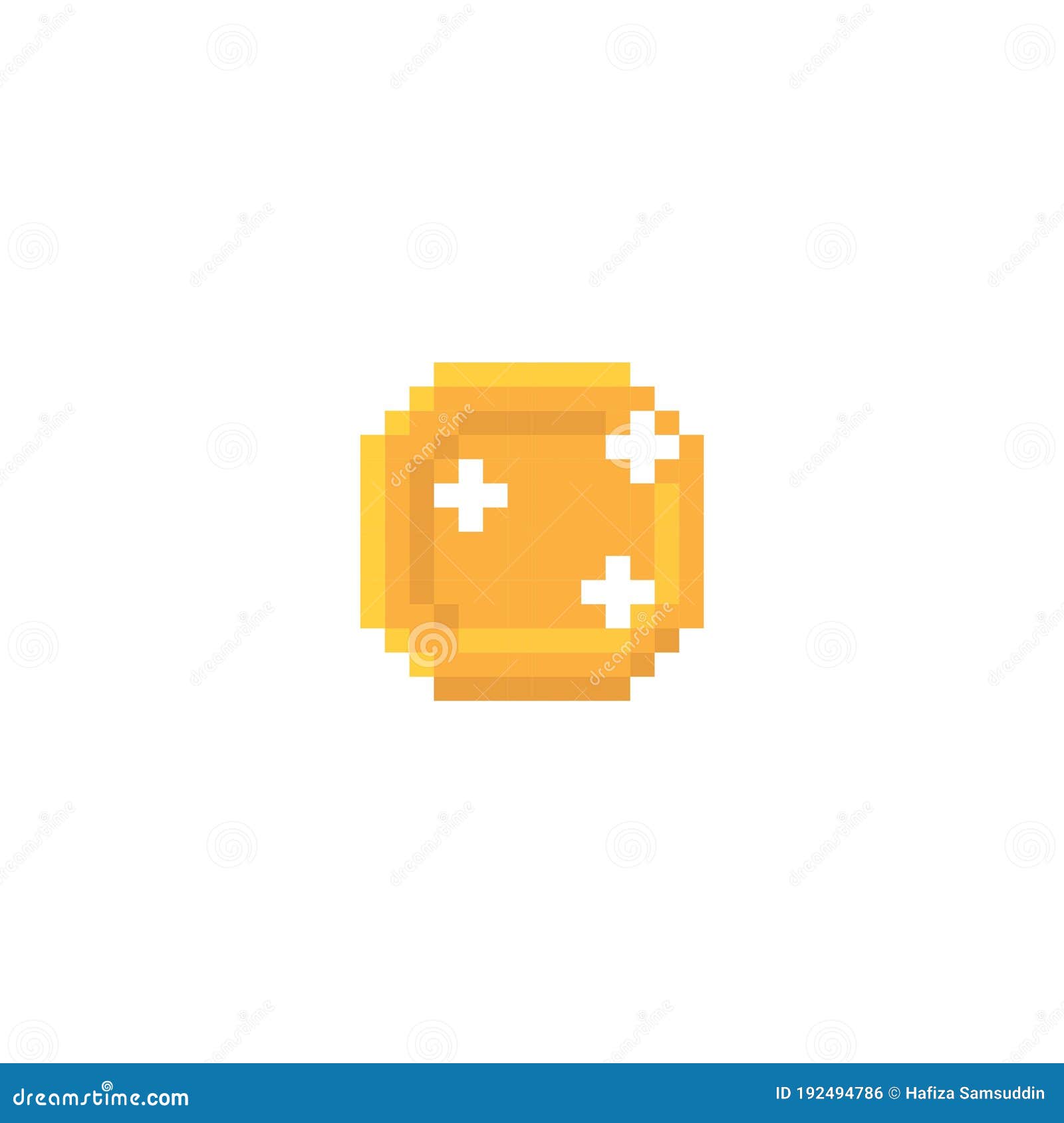 Pixelated Gold Coin. Vector Illustration Decorative Design Stock ...
