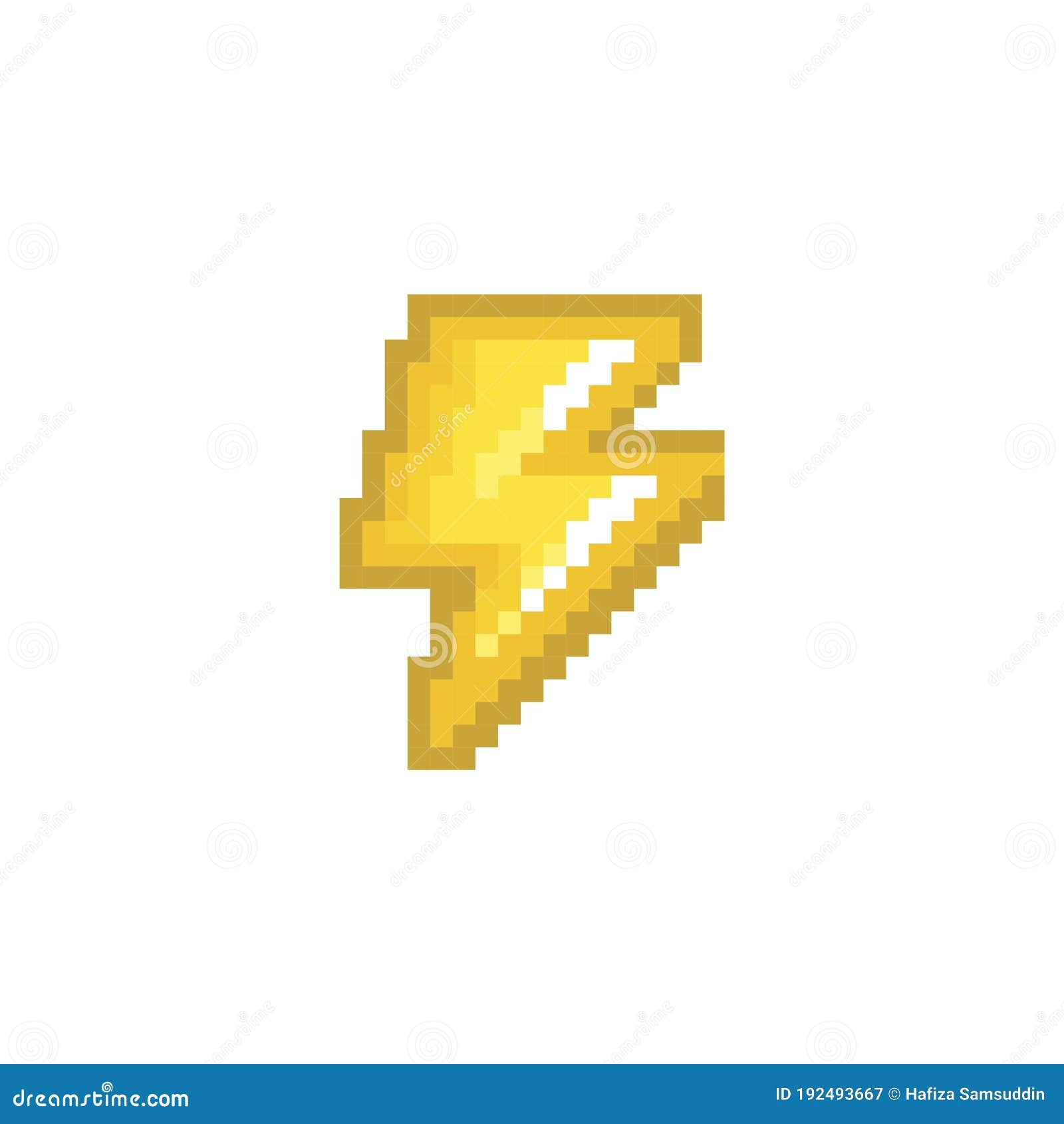 Pixelated Gold Lightning. Vector Illustration Decorative Design Stock ...