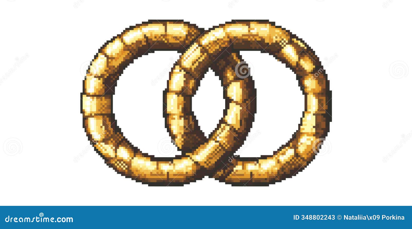Pixelated Golden Interlocking Rings Isolated on Transparent Background ...