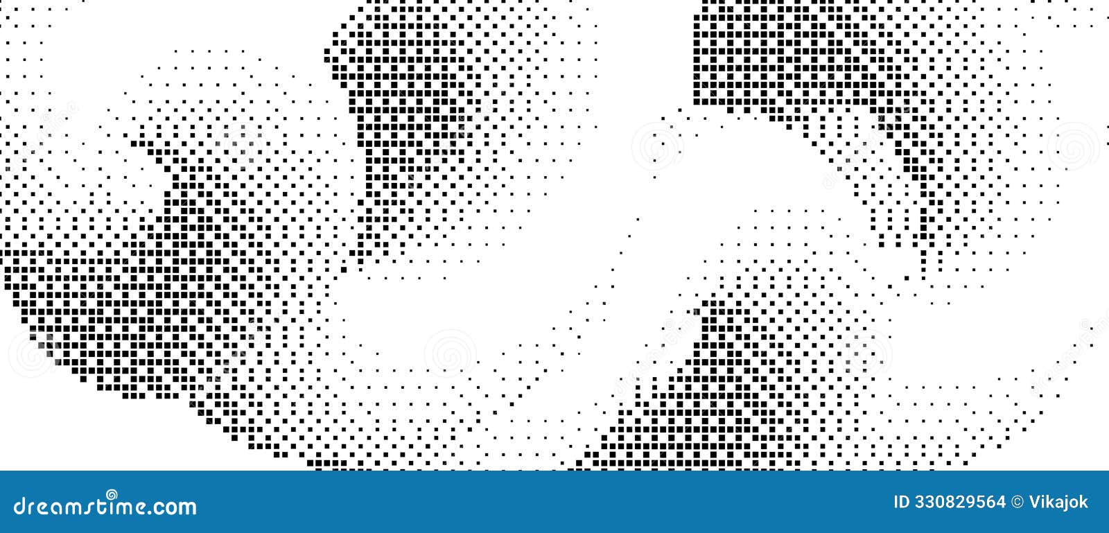 Pixelated Curved Wavy Texture. Black Dithered Bent Lines Background ...