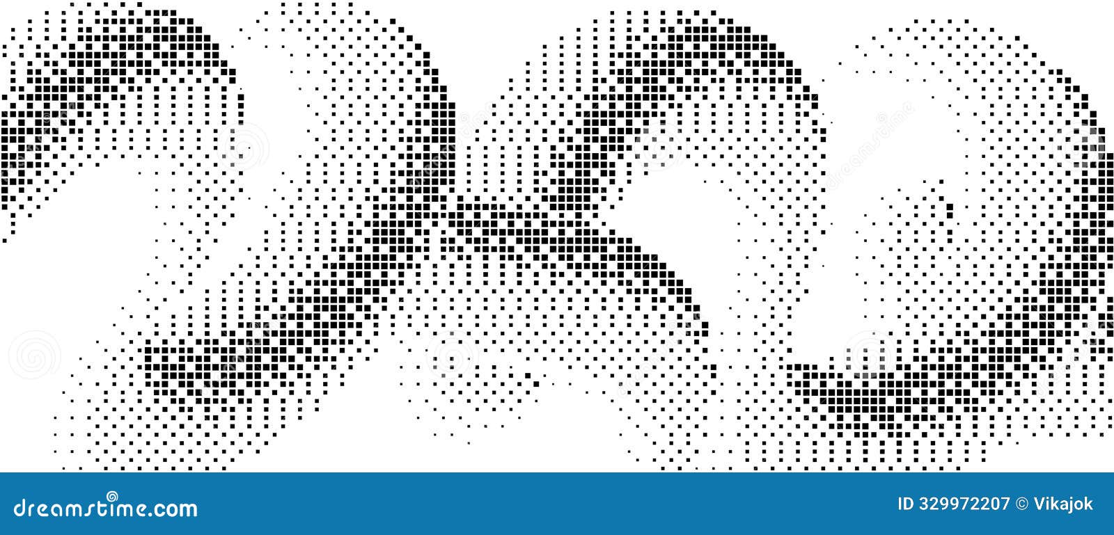 Pixelated Undulate Wavy Shape. Black Dither Wreathed Textured ...