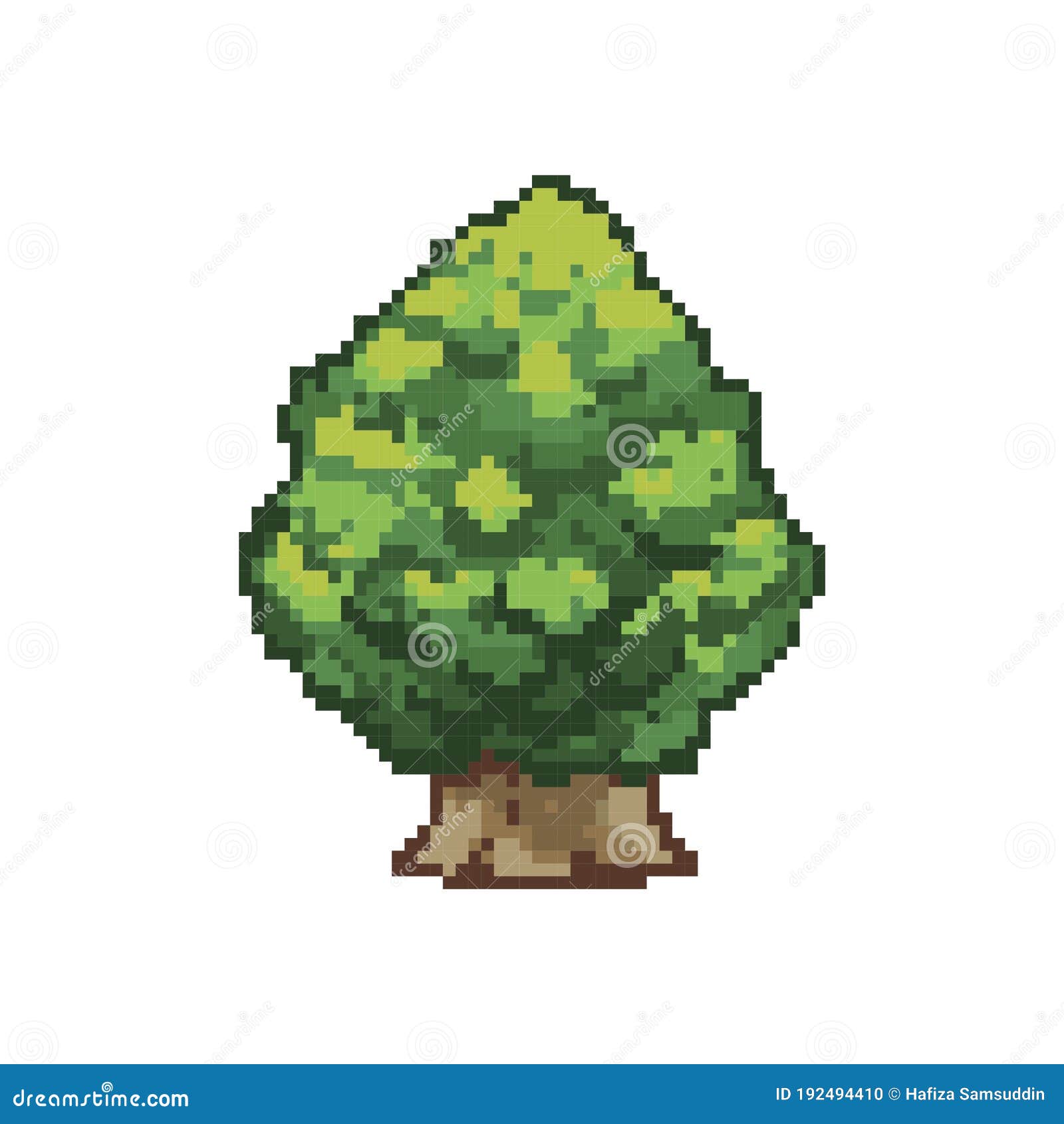 Pixelated Green Tree. Vector Illustration Decorative Design Stock ...