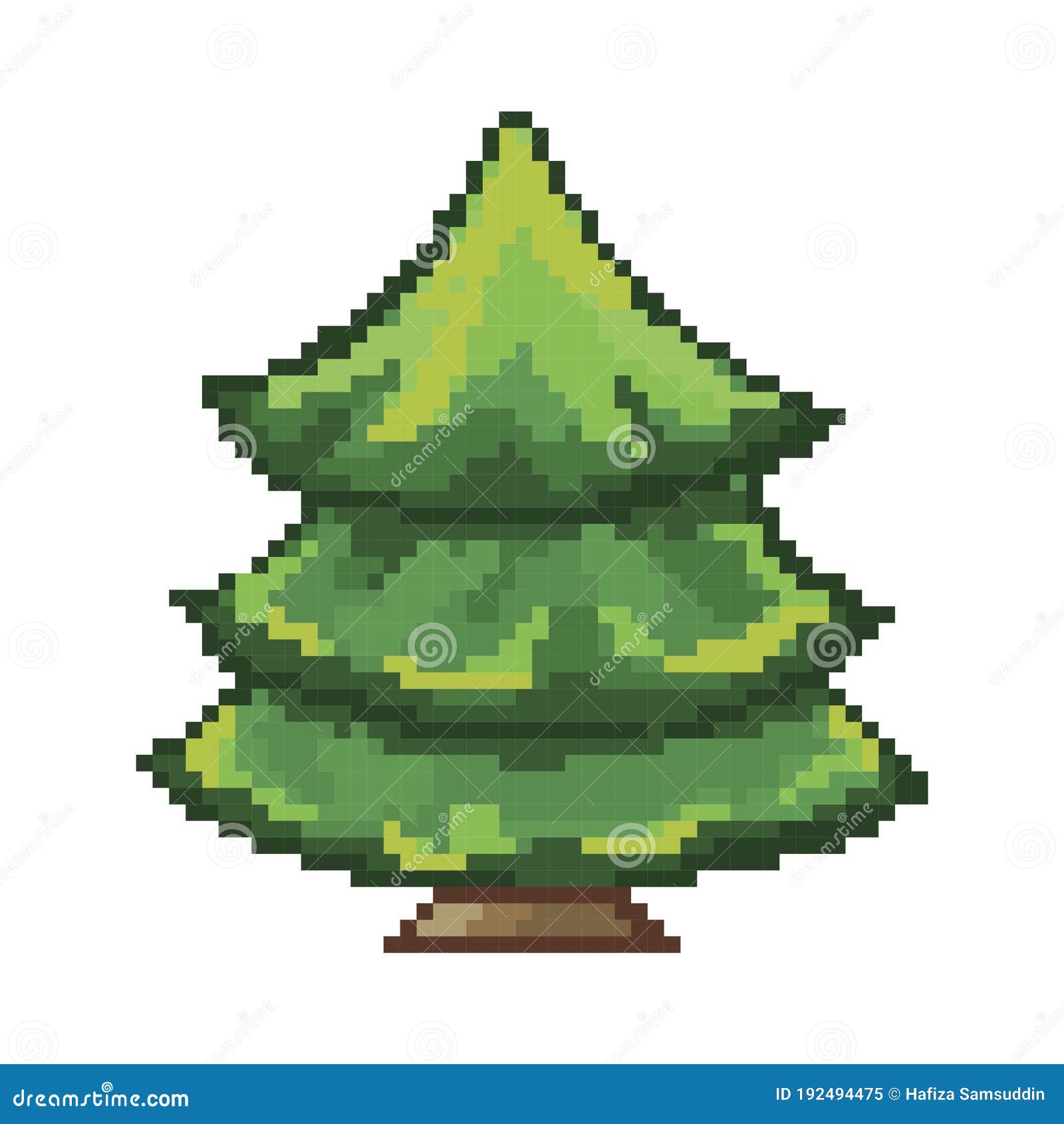 Pixelated Green Tree. Vector Illustration Decorative Design Stock ...