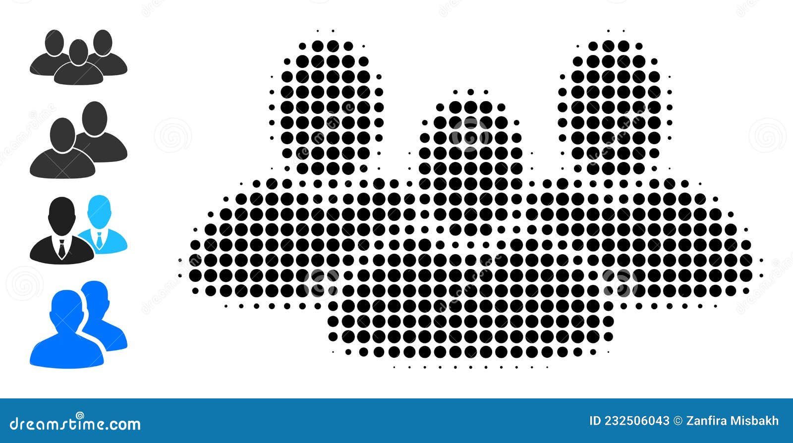 Dot Halftone Customer Group Icon and Original Icons Stock Vector ...