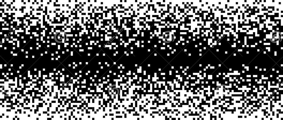 Pixelated Halftone Gradient Texture. Black and White Fading Pixel Noise ...