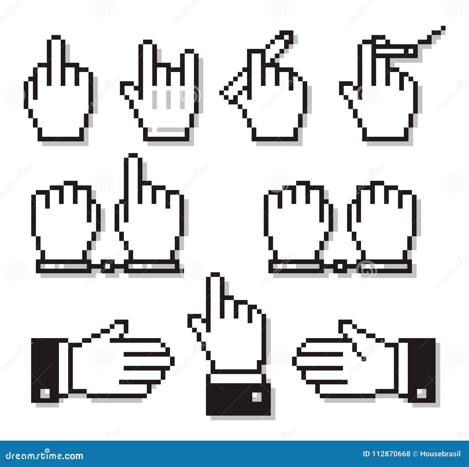 Pixelated Hands with Cigarettes and Handcuffs Stock Vector ...