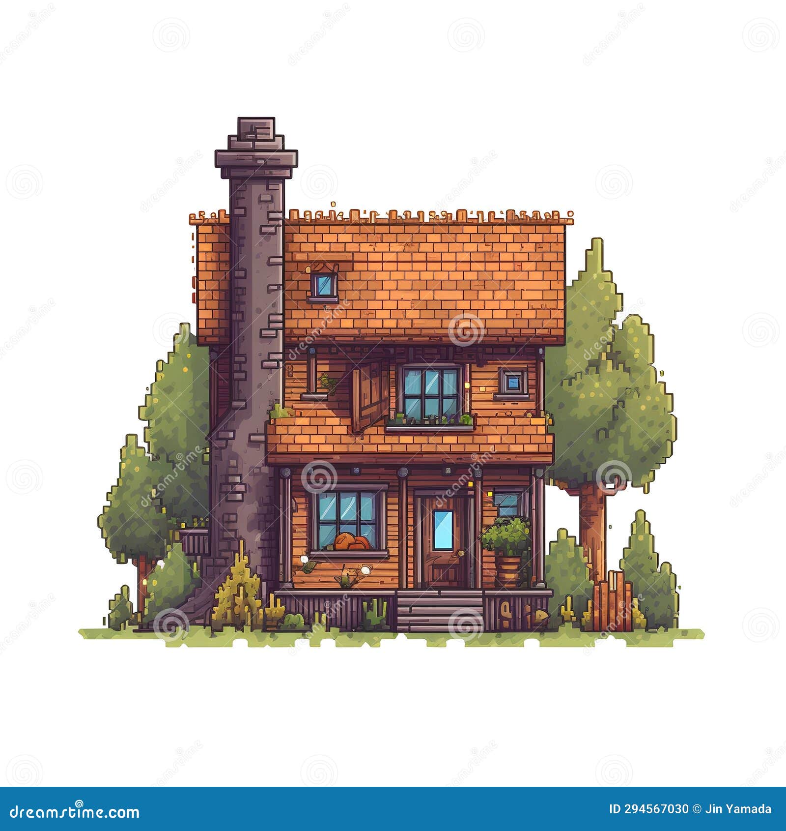 Pixelated House Frontal View Royalty-Free Stock Photography ...