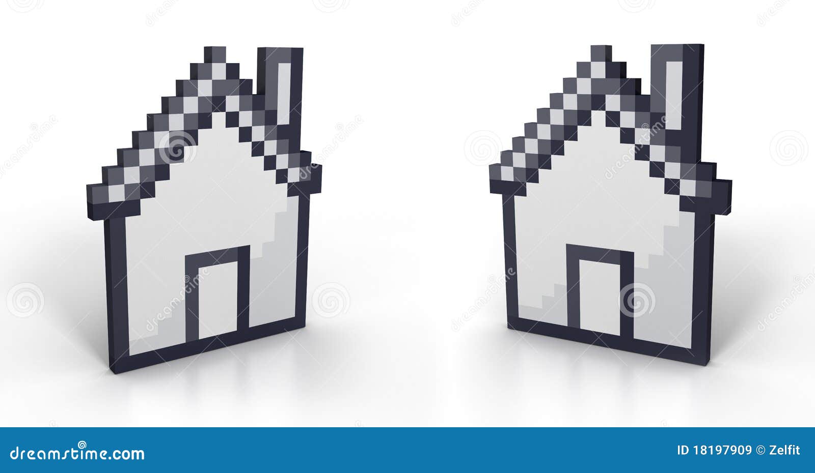 Pixelated House in Perspective Stock Illustration - Illustration of ...