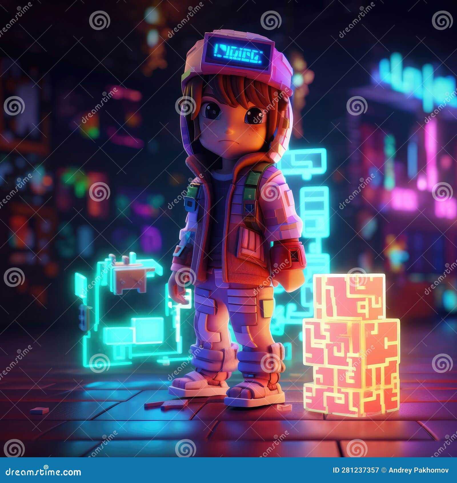 Pixelated Human Character, Illustration in Pixel Art Style, Computer ...