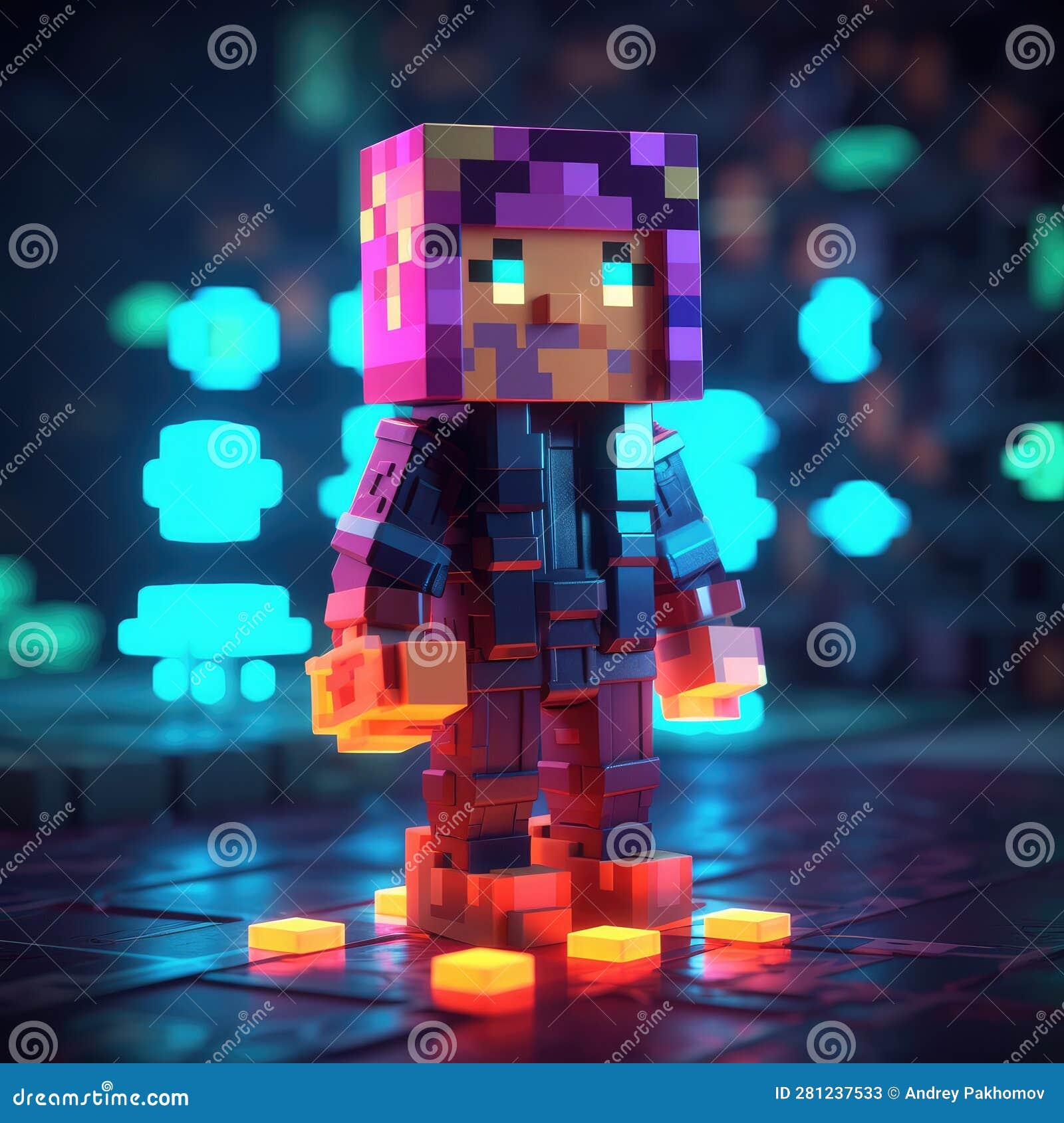 Pixelated Human Character, Illustration in Pixel Art Style, Computer ...