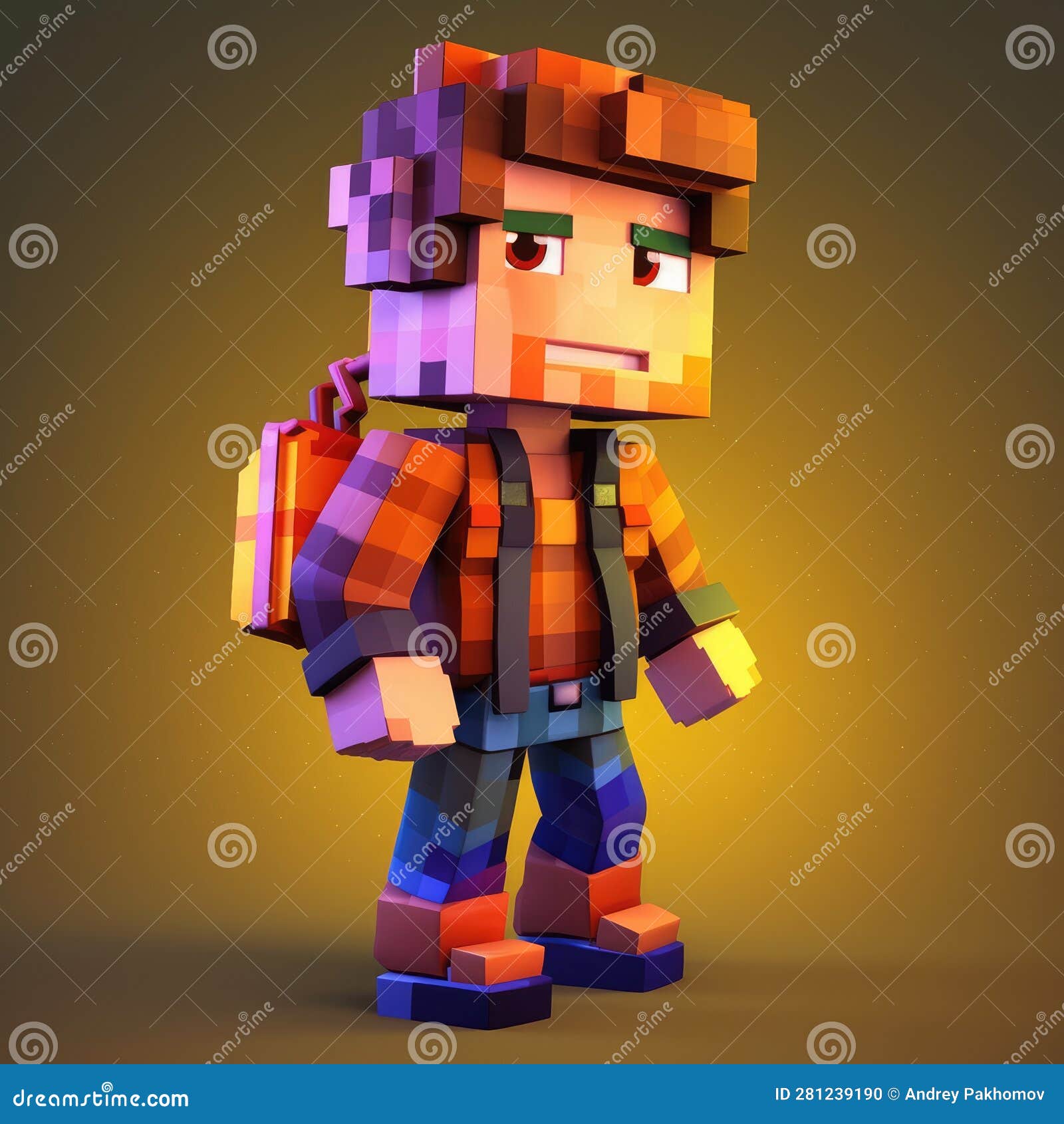 Pixelated Human Character, Illustration in Pixel Art Style, Computer ...