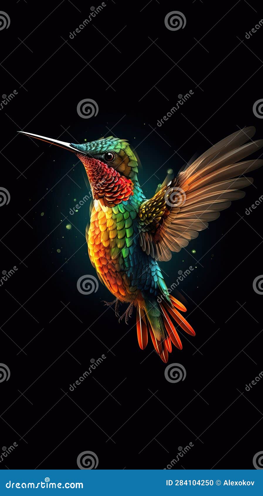 Pixelated Hummingbird in Focus. Stock Illustration - Illustration of ...
