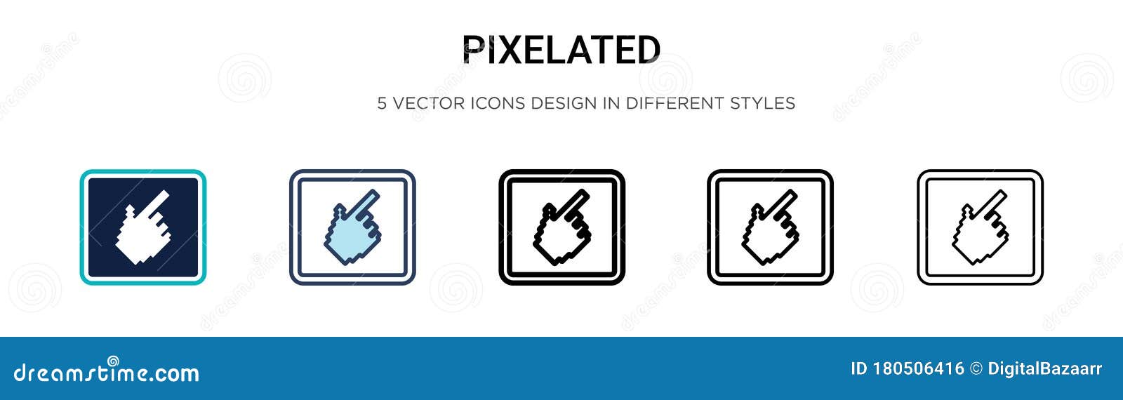 Pixelated Icon in Filled, Thin Line, Outline and Stroke Style. Vector ...