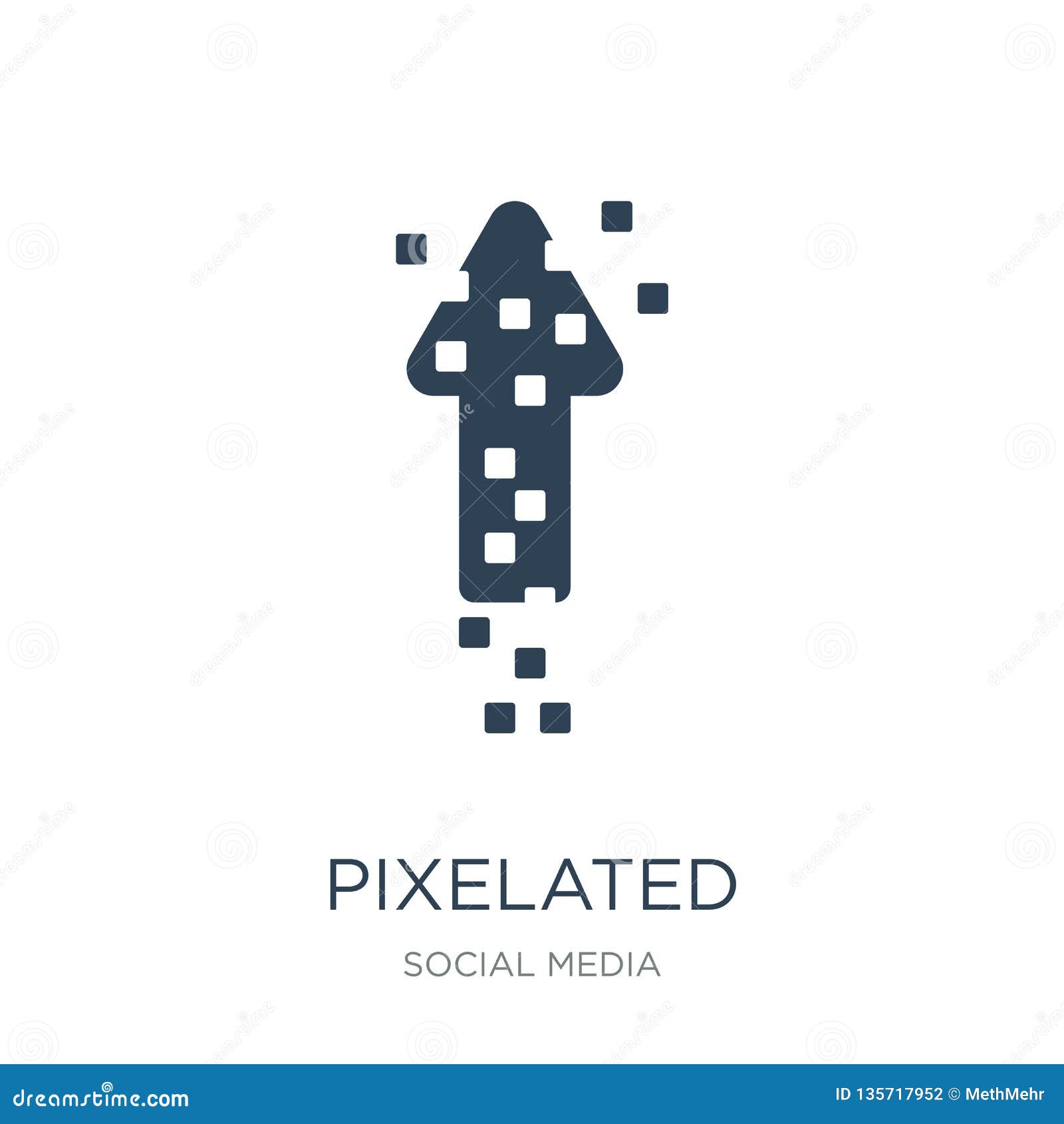 Pixelated Icon in Trendy Design Style. Pixelated Icon Isolated on White ...