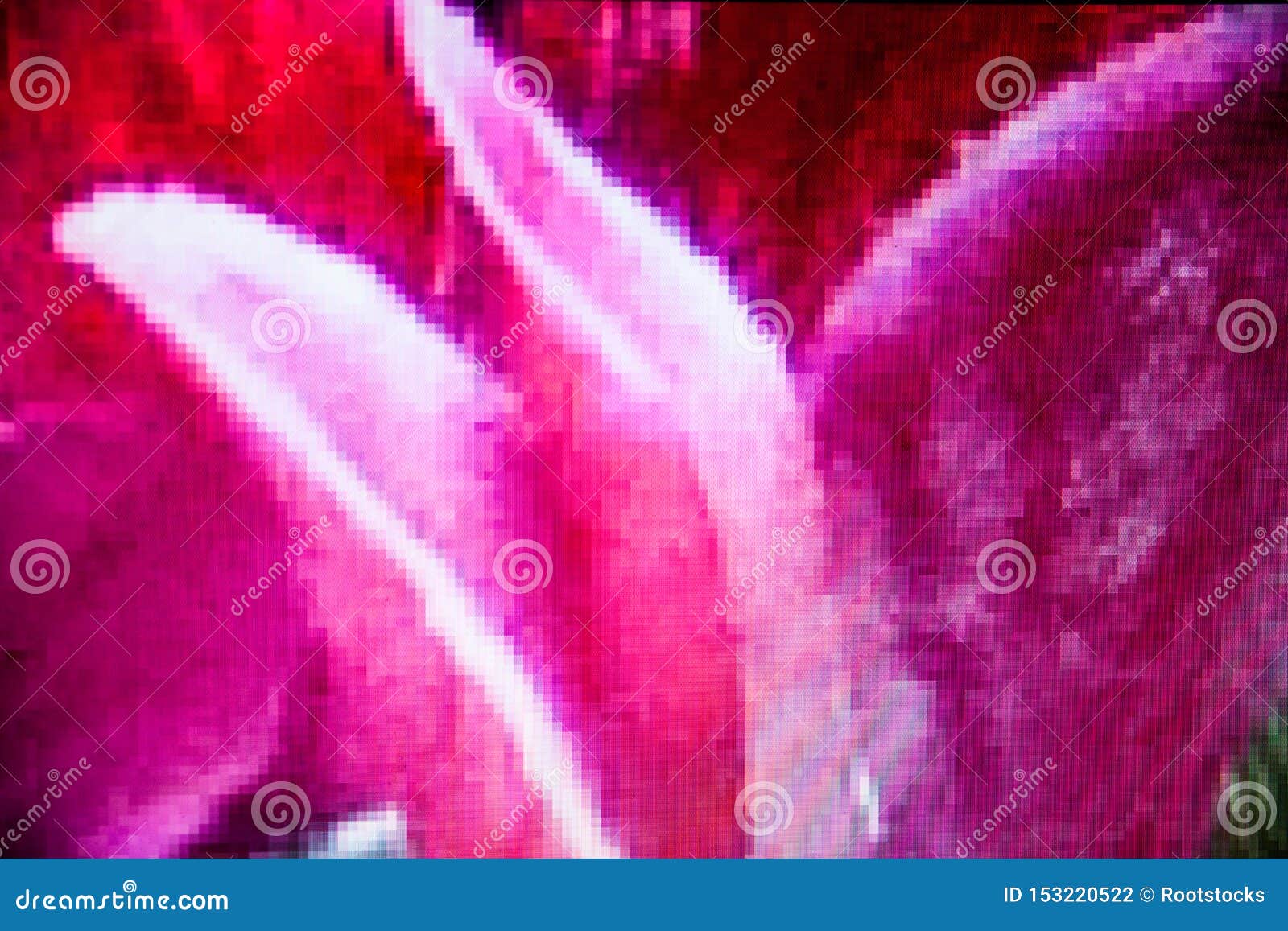 Pixelated Image of the Pink Flower Stock Photo - Image of ornamental ...