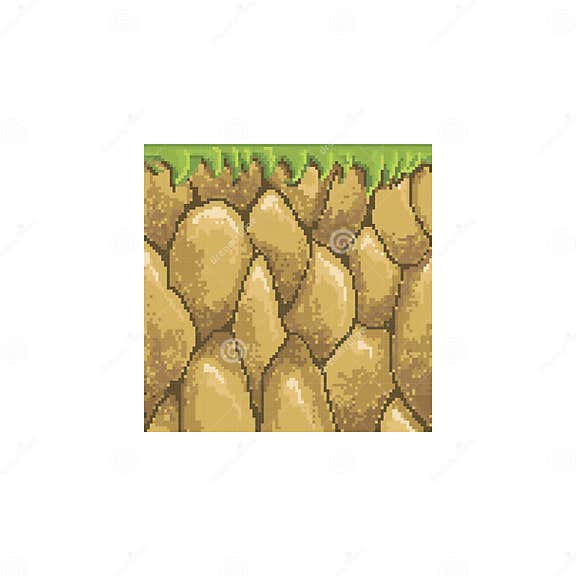 Pixelated Land Platform. Vector Illustration Decorative Design Stock ...