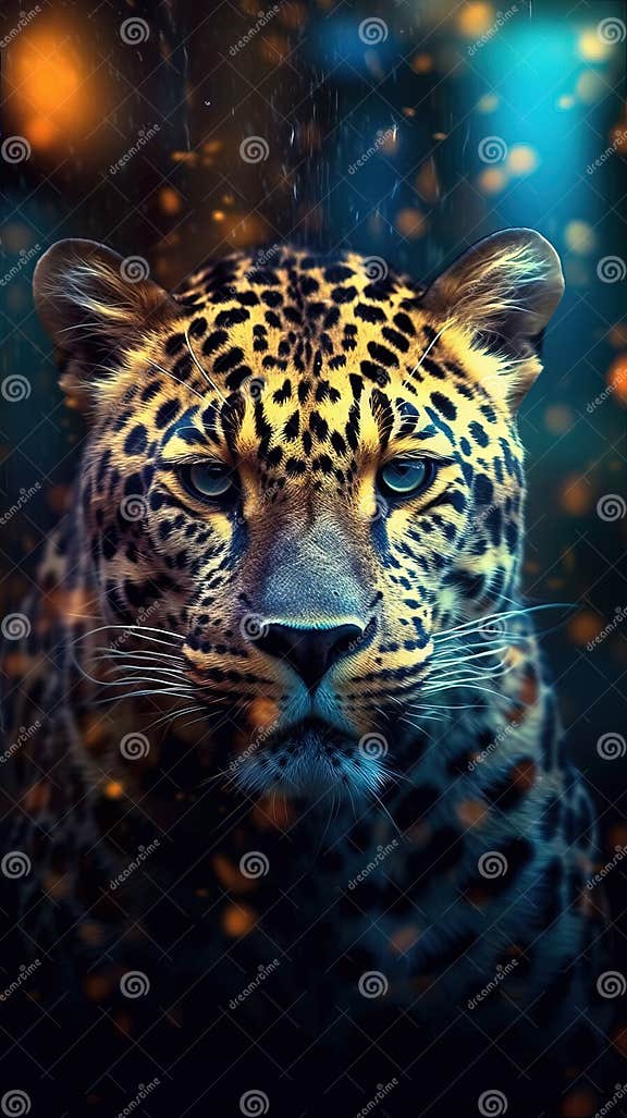 Pixelated Leopard in Focus. Generative AI Stock Illustration ...