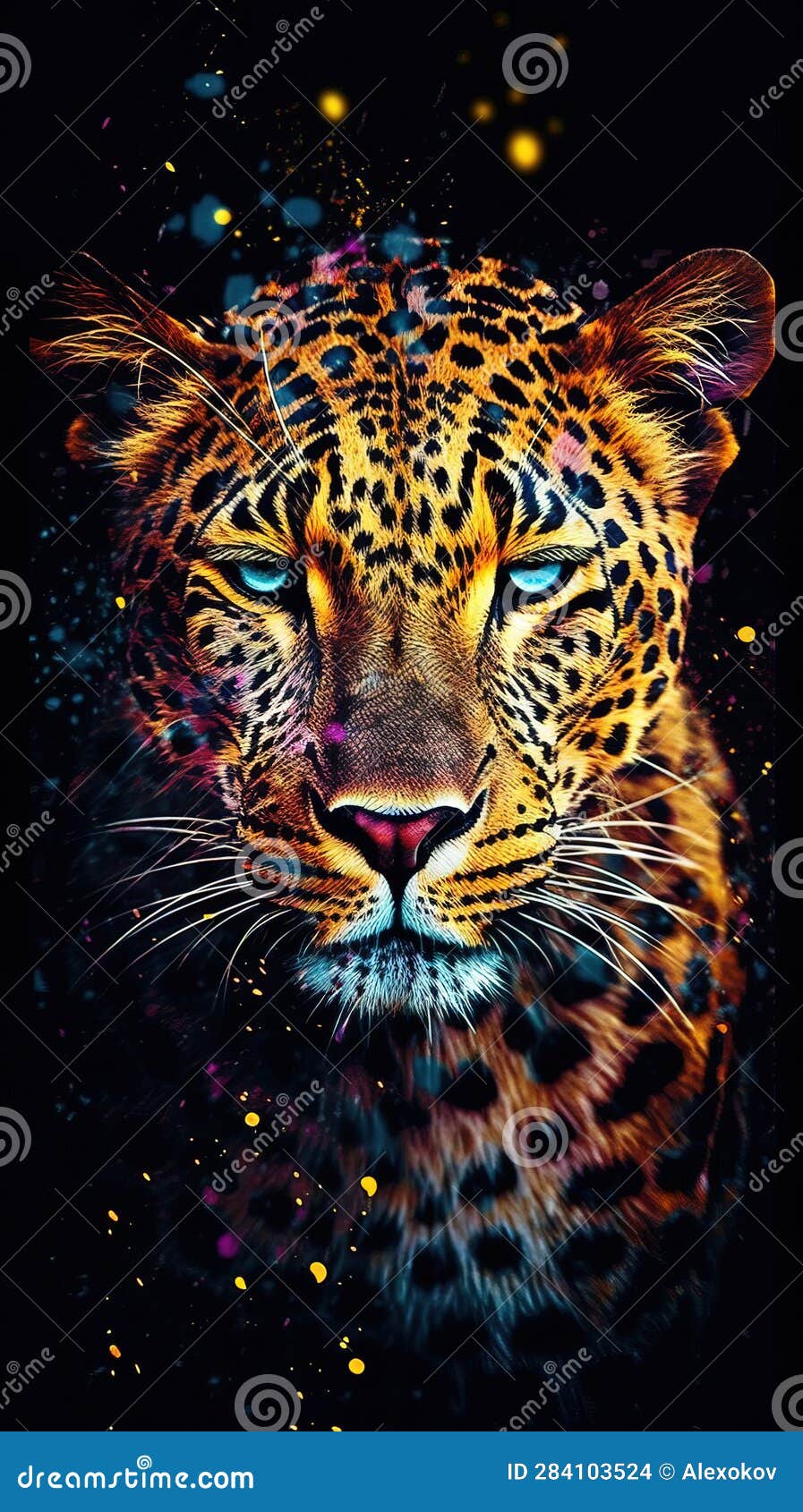 Pixelated Leopard in Focus. Generative AI Stock Illustration ...