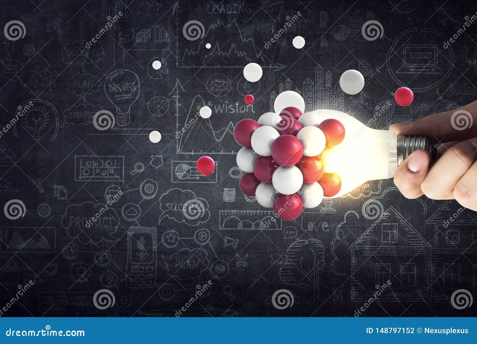 Pixelated Light Bulb. Development Concept. Mixed Media Stock Photo ...