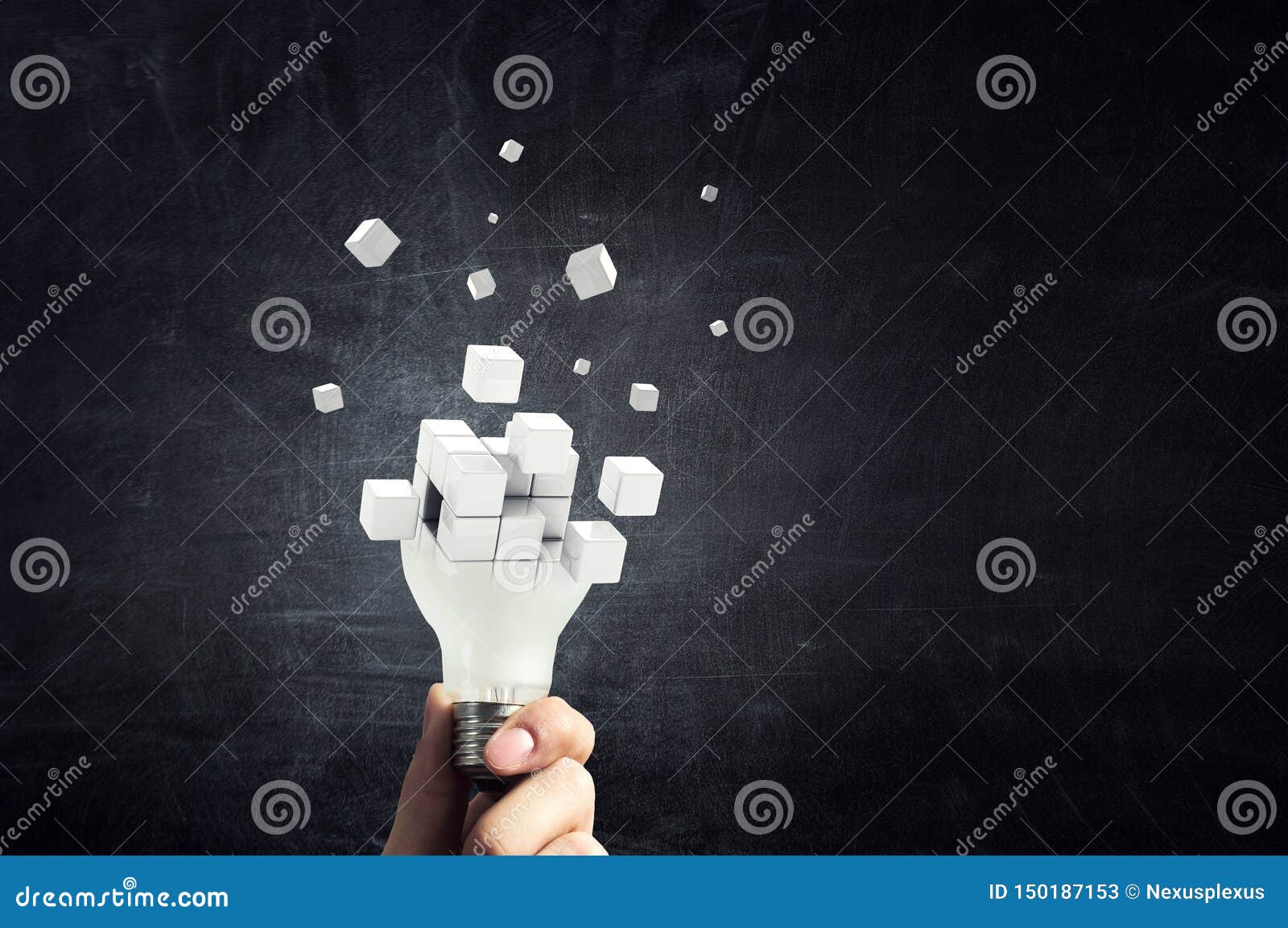 Pixelated Light Bulb. Development Concept. Mixed Media Stock Image ...