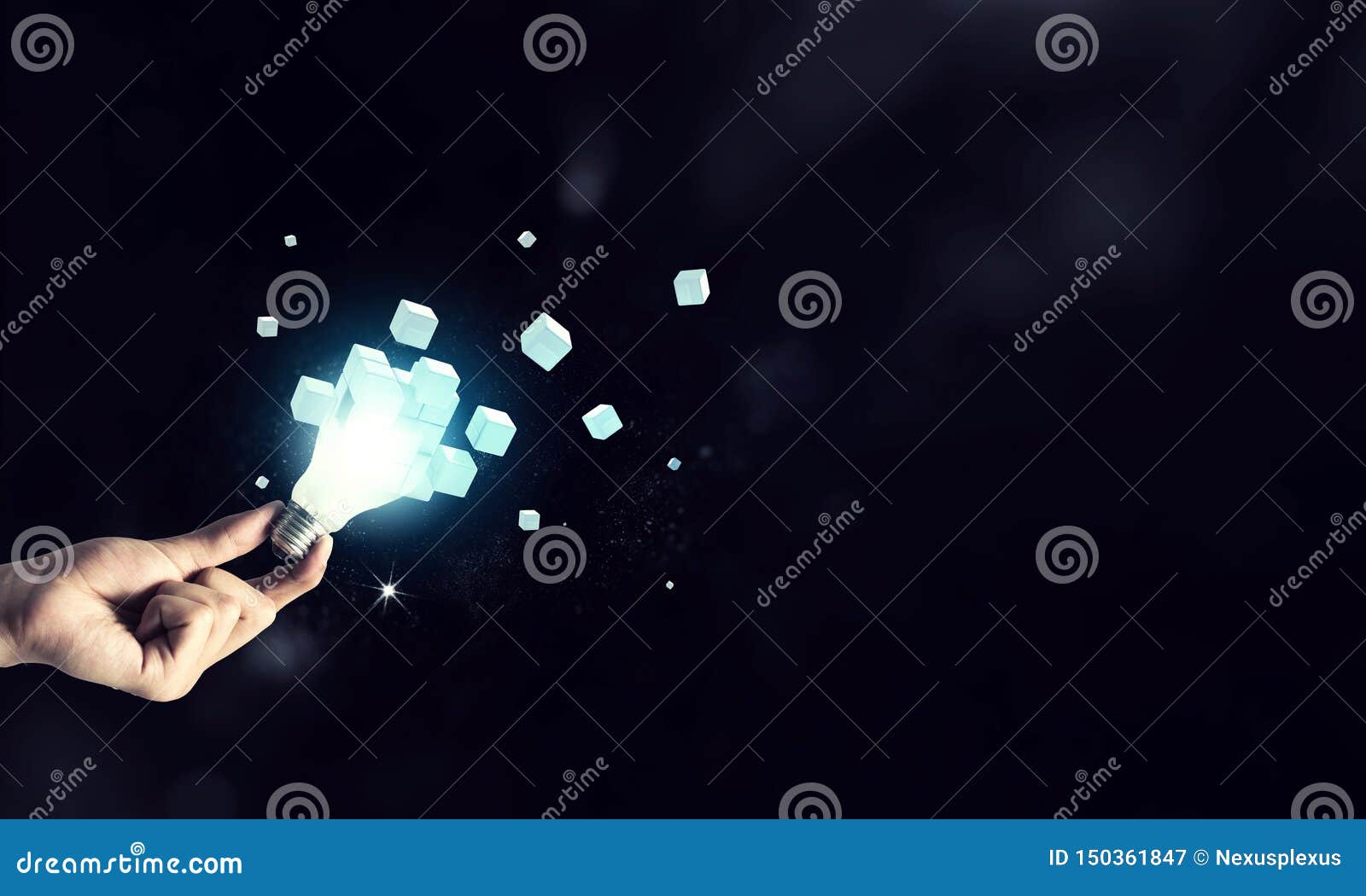 Pixelated Light Bulb. Development Concept. Mixed Media Stock Image ...