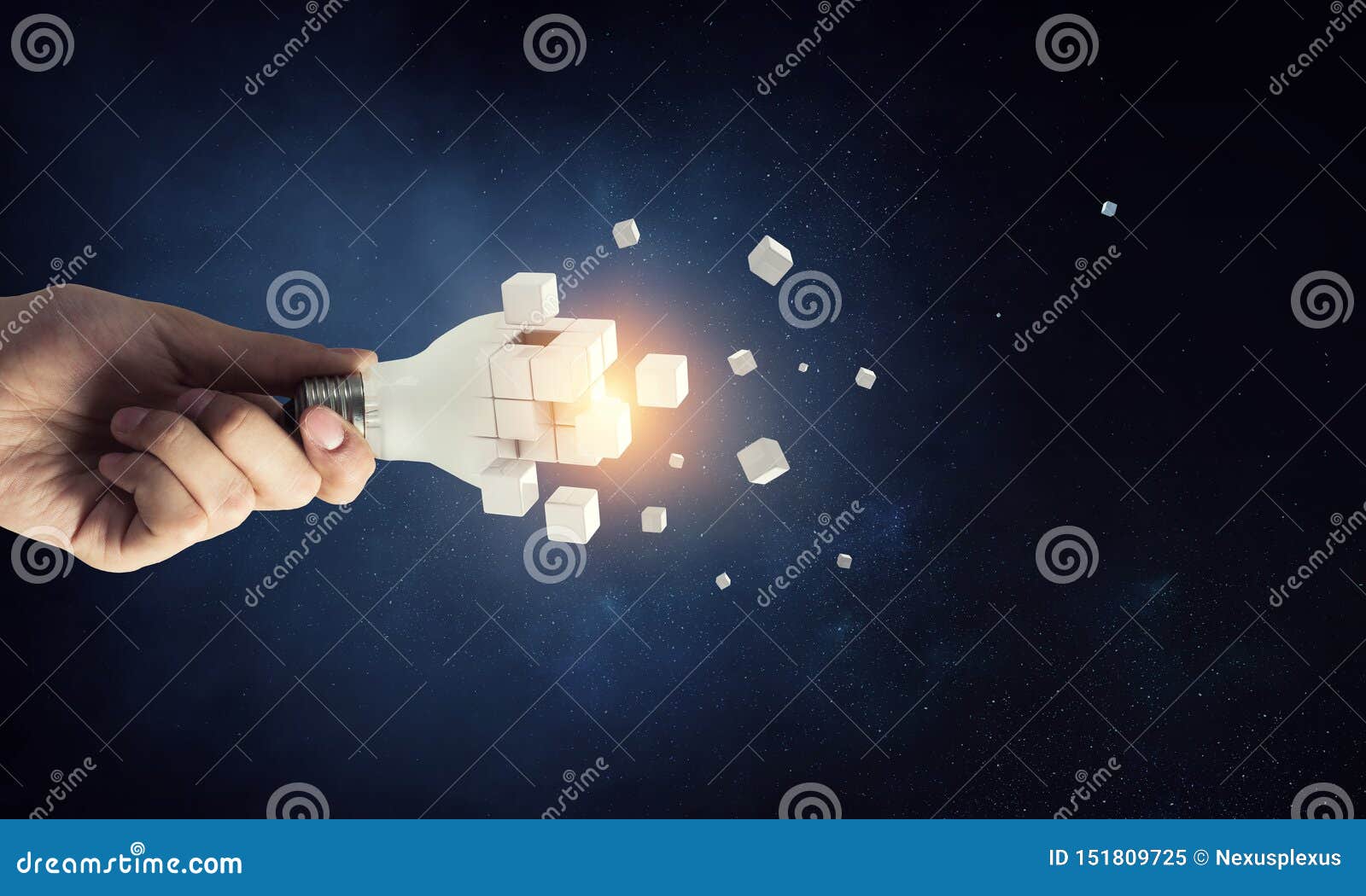 Pixelated Light Bulb. Development Concept. Mixed Media Stock Image ...