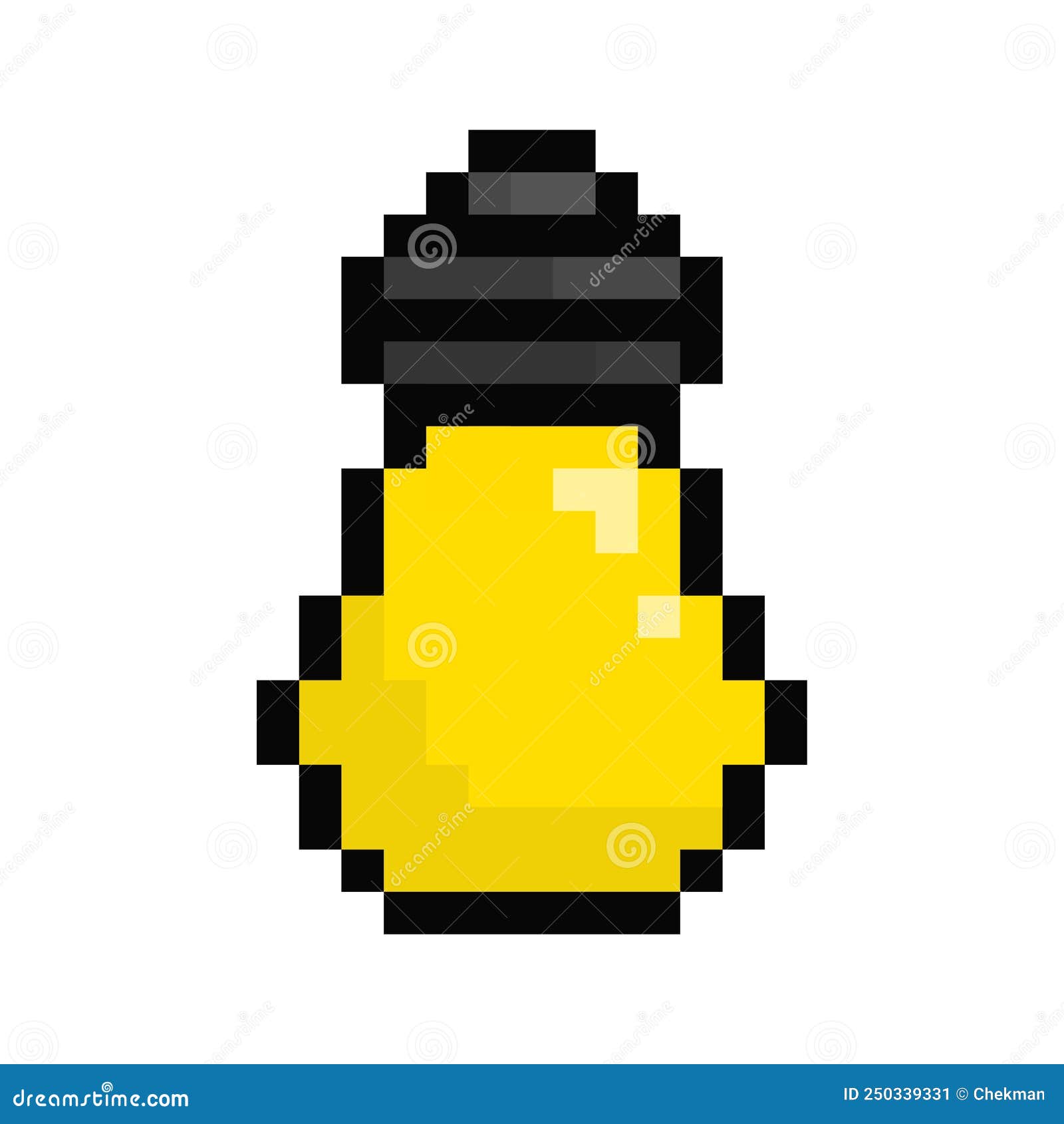 Pixelated Light Bulb Icon. Cute Light Bulb Icon Isolated. Pixel Art ...