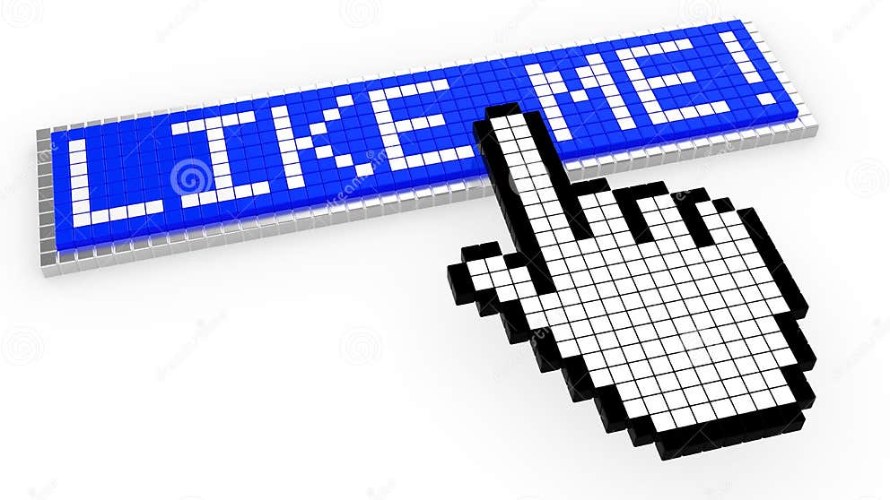 Pixelated like me button stock illustration. Illustration of social ...