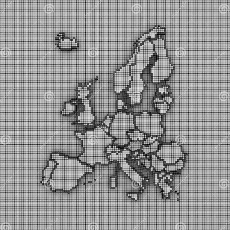 Pixelated map of europe stock illustration. Illustration of graphic ...