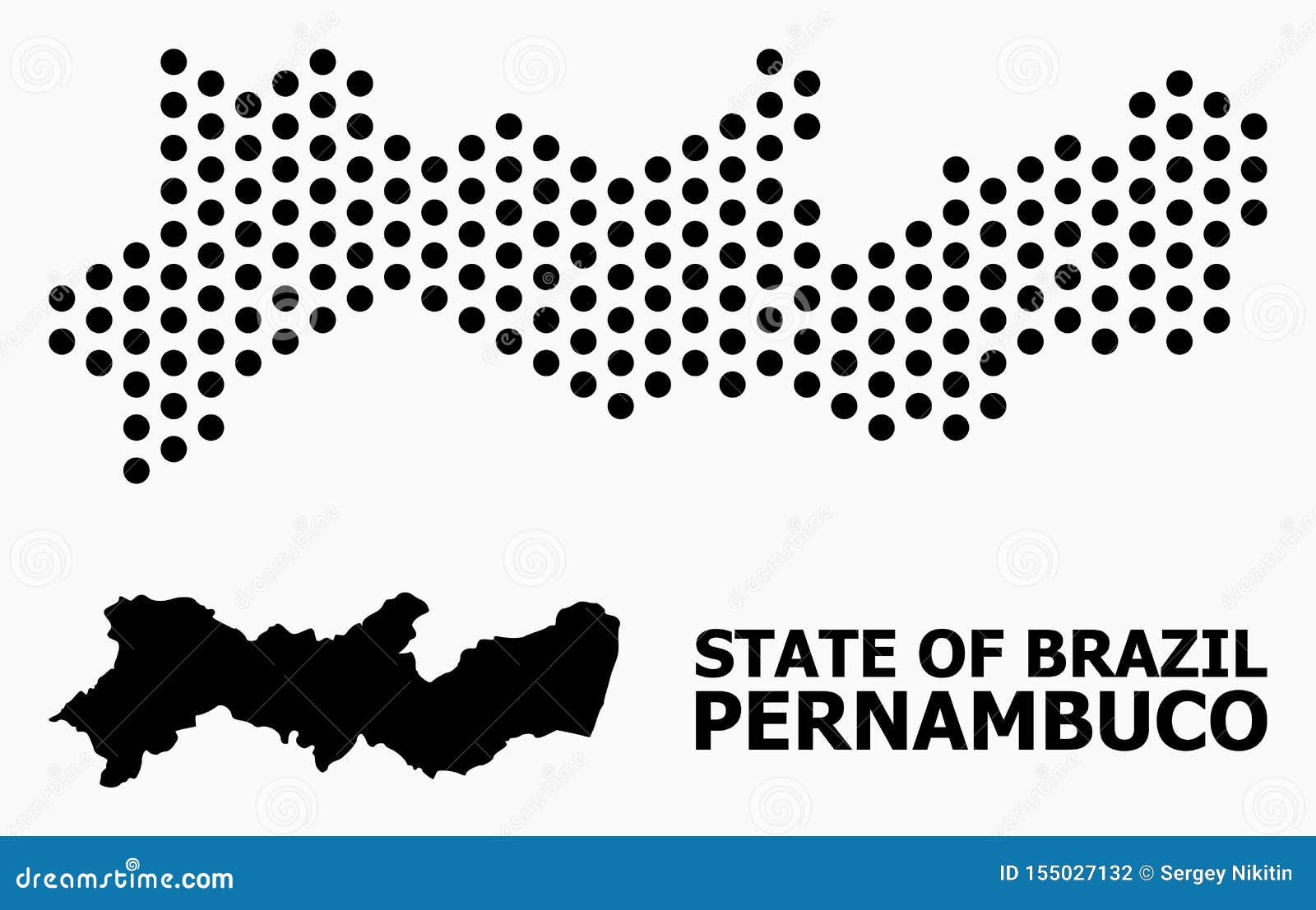 Dot Pattern Map of Pernambuco State Stock Vector - Illustration of ...
