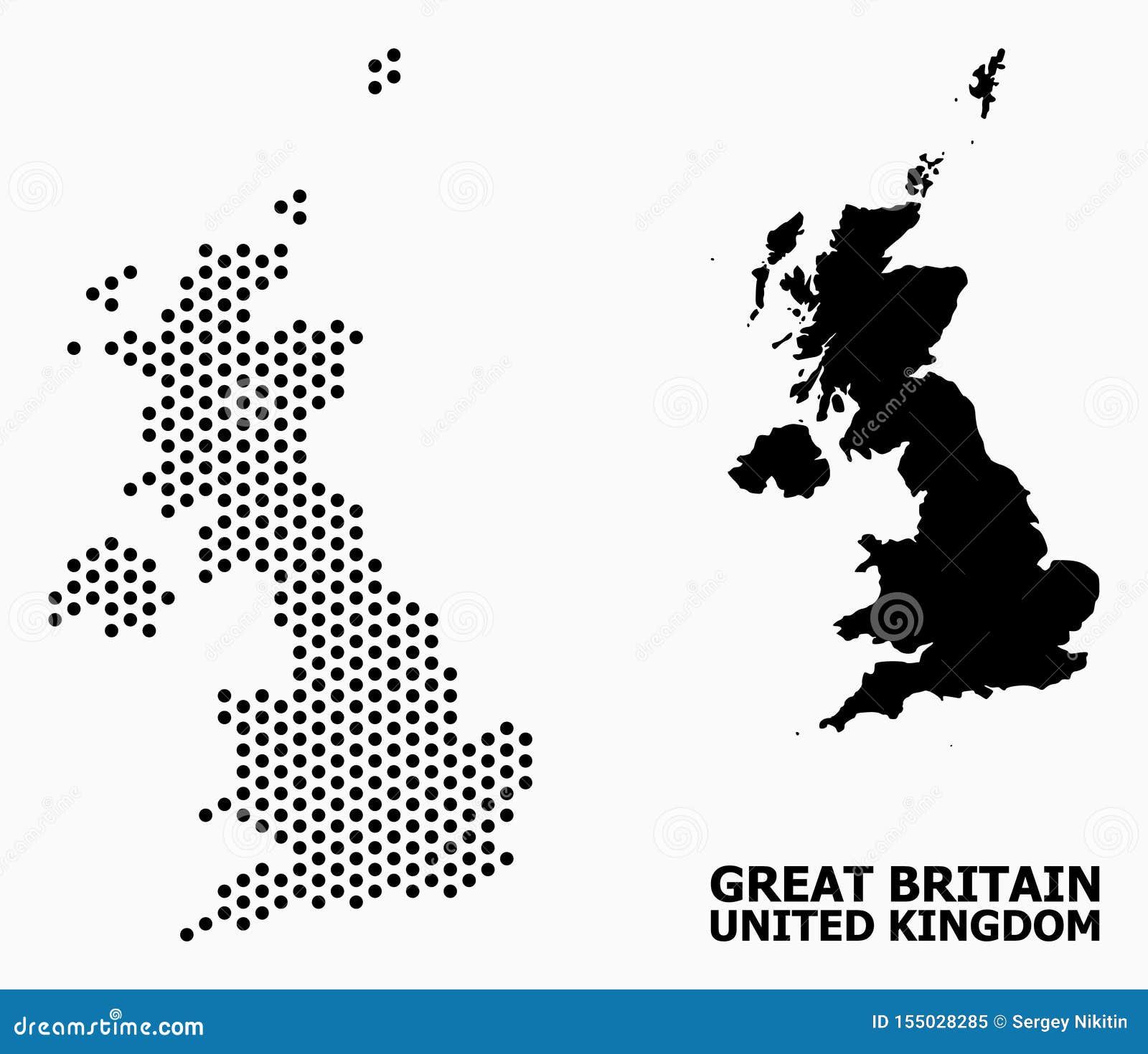 Dotted Pattern Map of United Kingdom Stock Vector - Illustration of ...