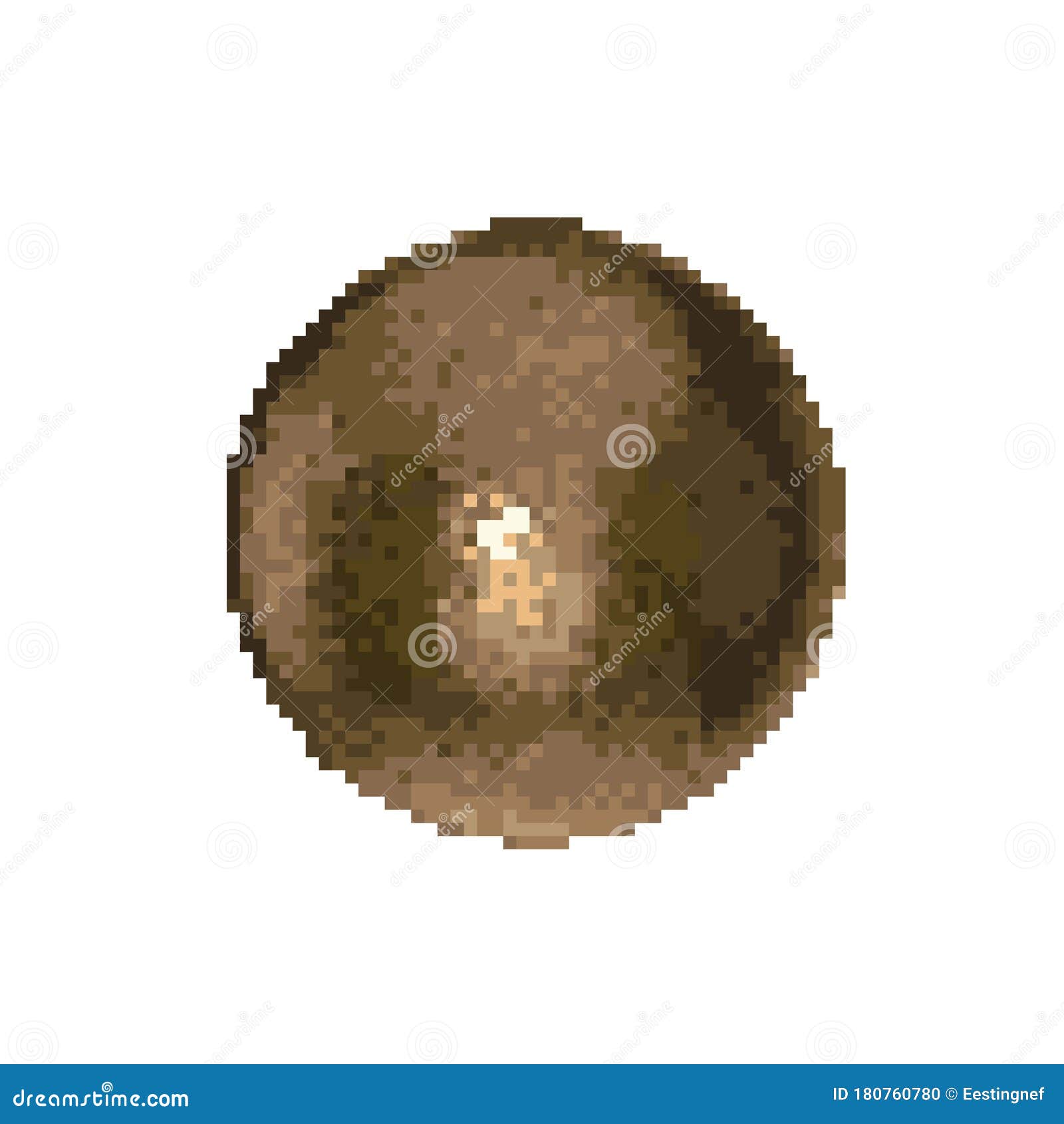 Pixelated Metallic Ball. Bronze Sphere. Pixel Art 3d Vector ...