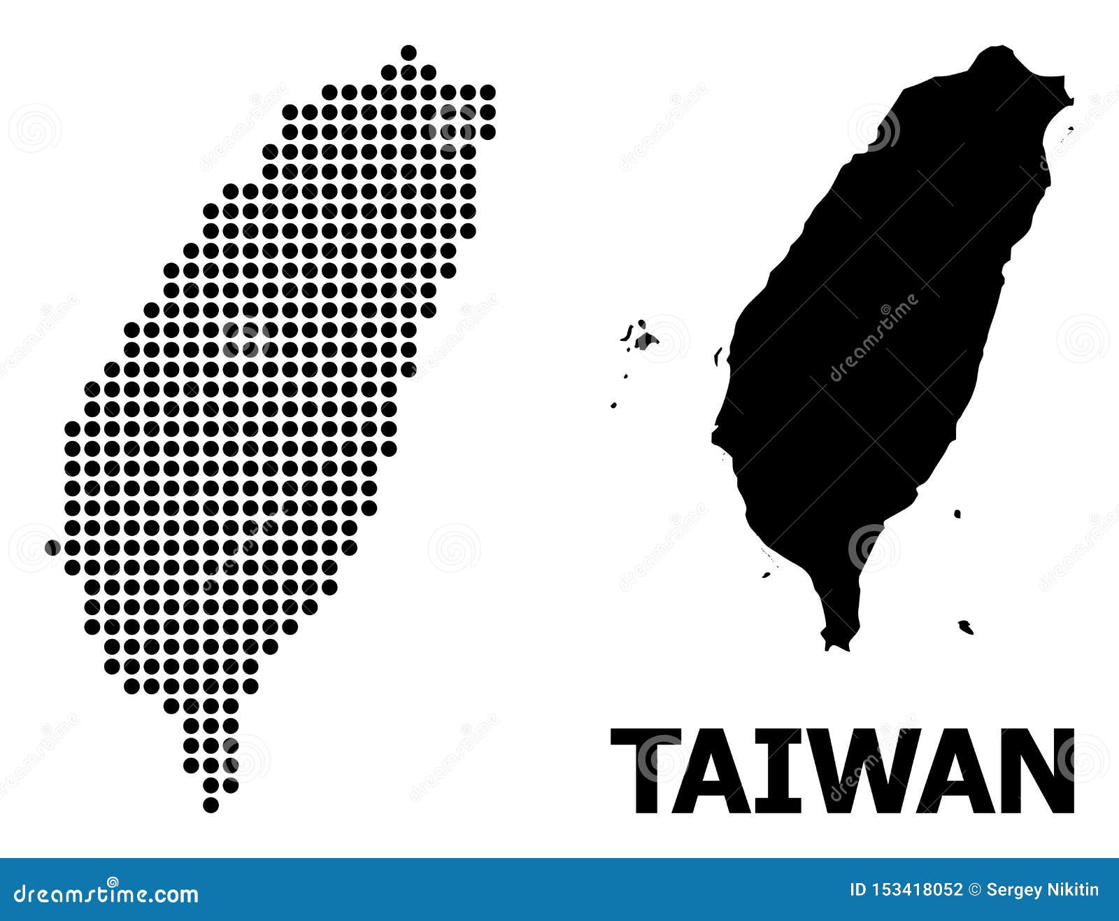 Pixelated Mosaic Map of Taiwan Stock Illustration - Illustration of ...