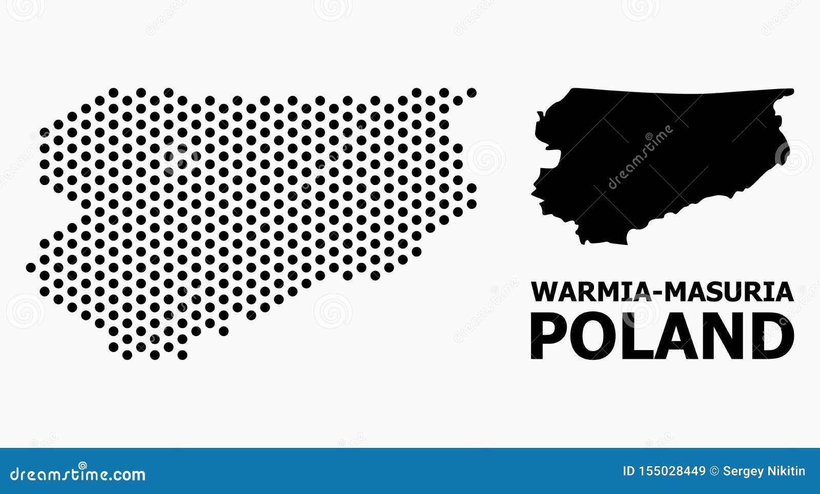 Pixelated Mosaic Map of Warmia-Masuria Province Stock Vector ...