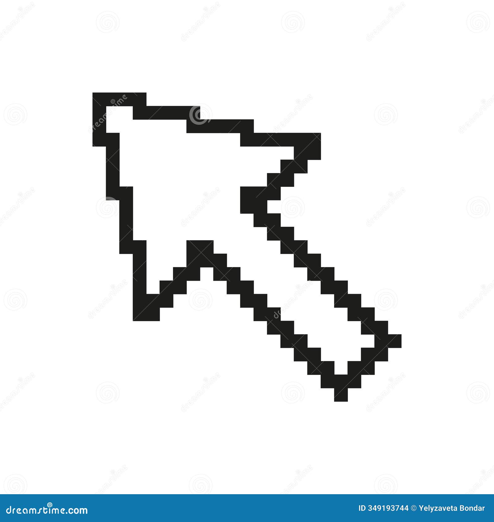 Pixelated Mouse Pointer Icon Classic Arrow Cursor In Pixel Art Design