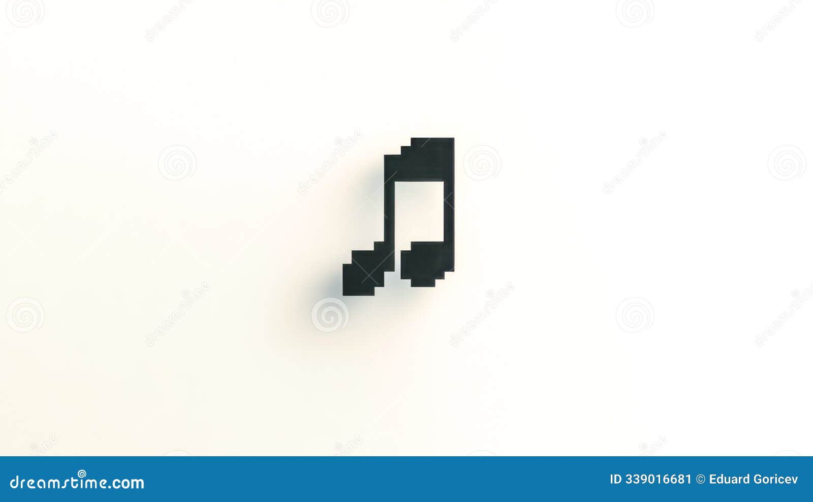 Pixelated Music Note Floating on White Background Stock Illustration ...