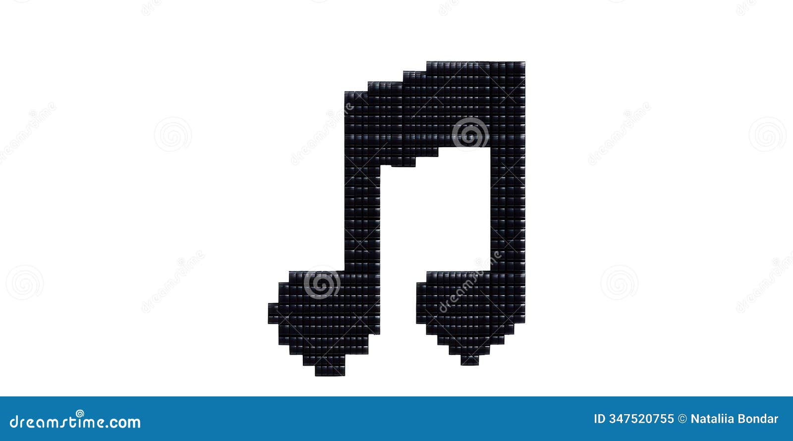 Pixelated Musical Note Icon in Pixel Art Style Isolated on Transparent ...