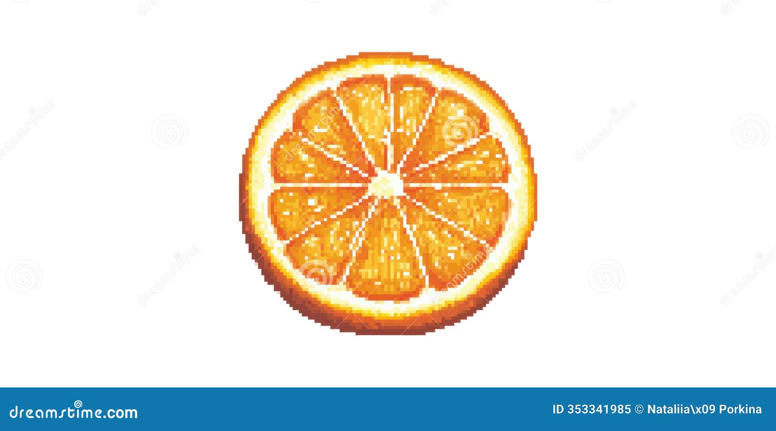 Pixelated Orange Slice Illustration Isolated on Transparent Background ...