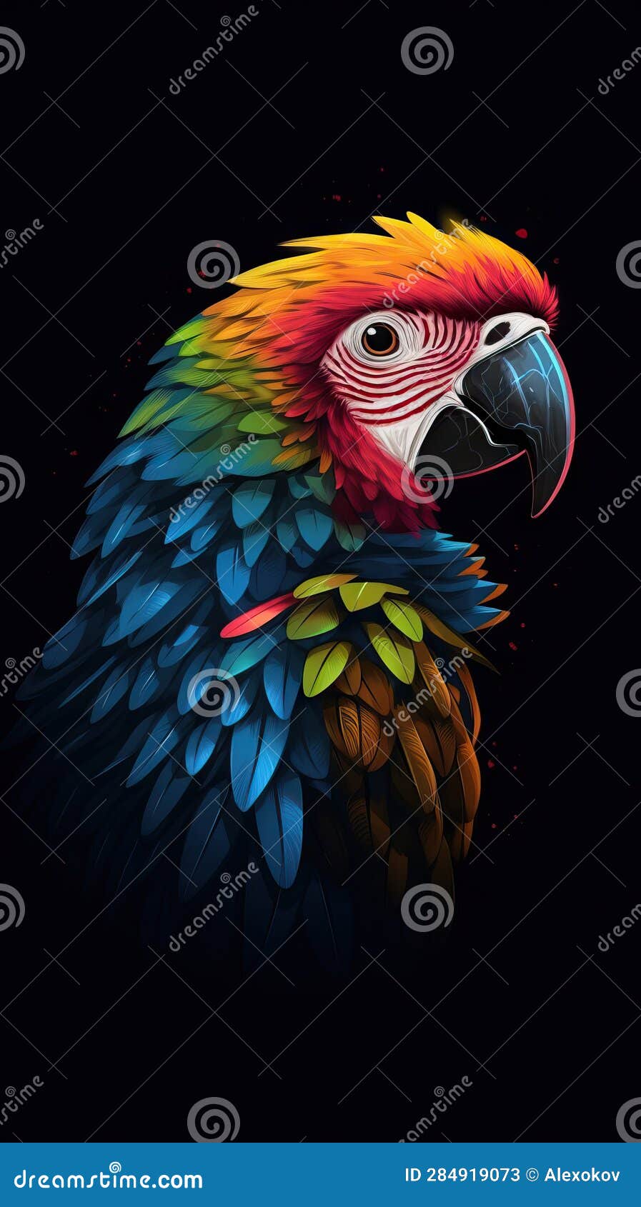 Pixelated Parrot: a Vibrant Digital Artwork AI Generated Stock ...