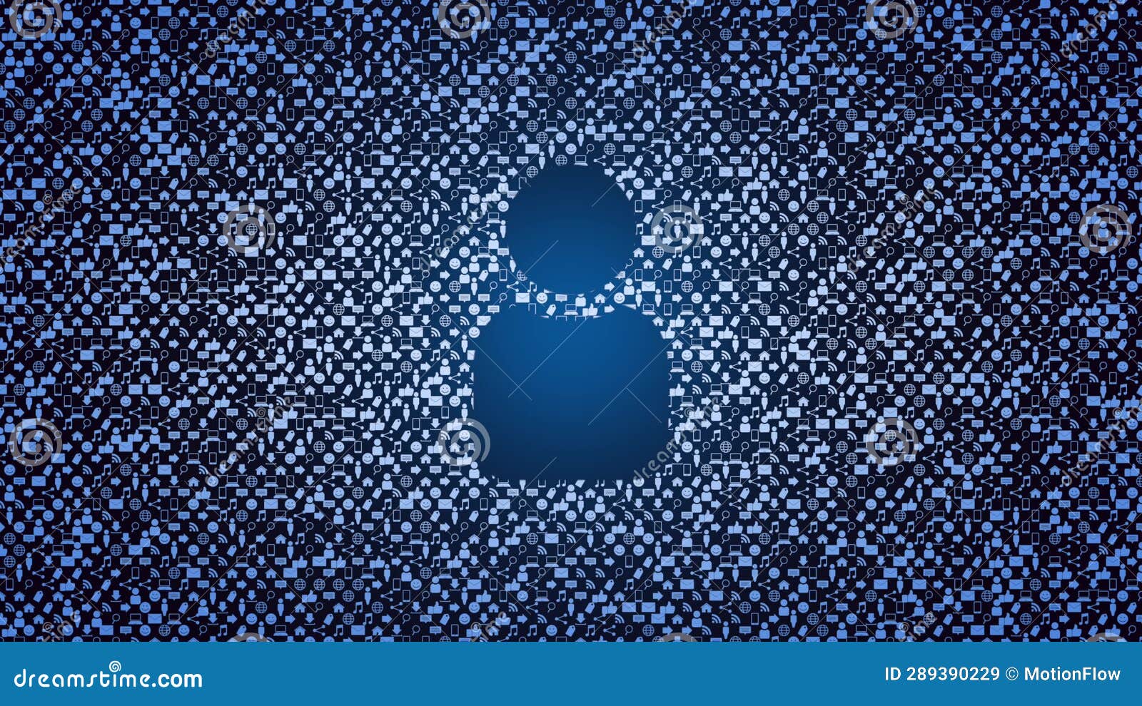 Pixelated Pattern with Blue Silhouette Grid Like Design Featuring a ...