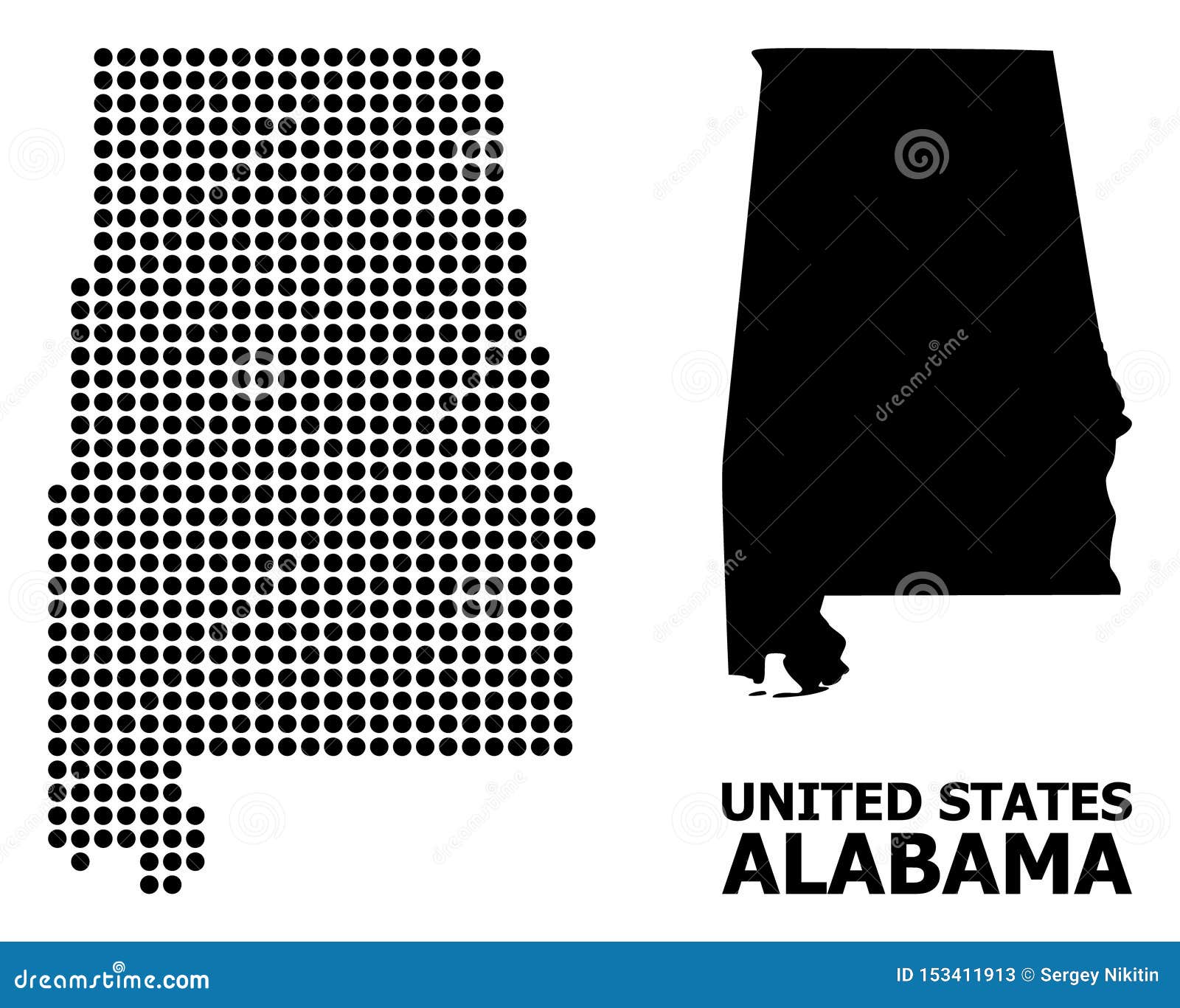 Pixelated Pattern Map of Alabama State Stock Illustration ...