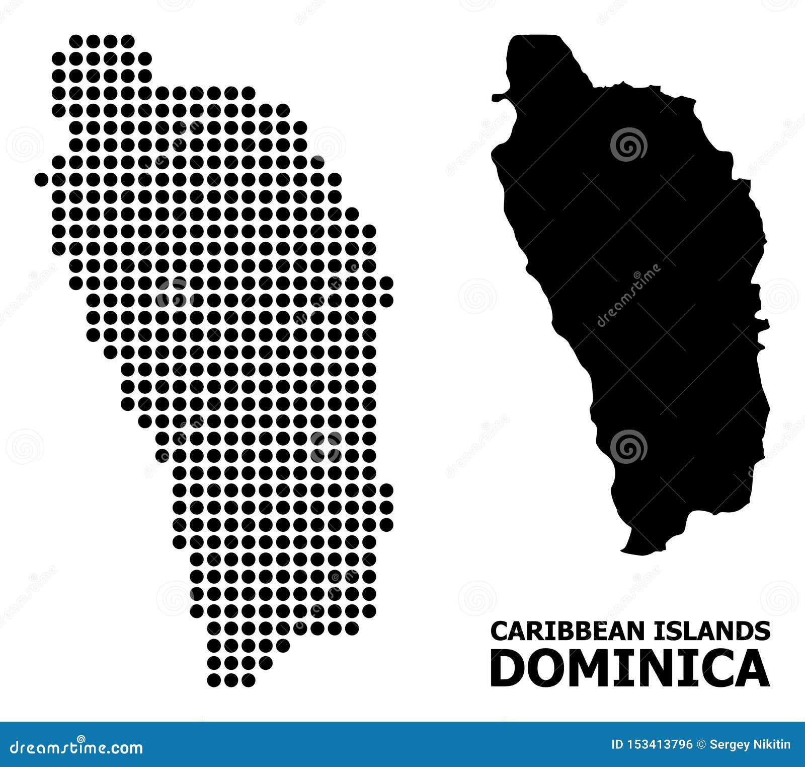 Pixelated Pattern Map of Dominica Island Stock Illustration ...