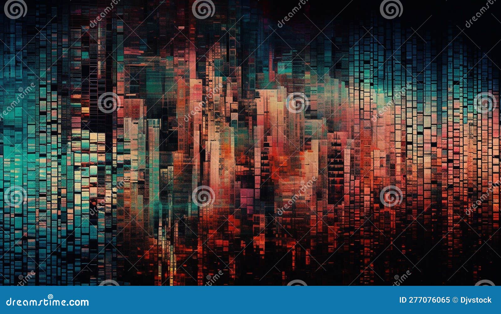 Pixelated Patterns in a Futuristic Digital World Generated by AI Stock ...
