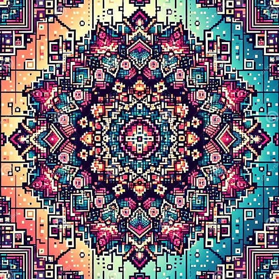 Pixelated Patterns a Pixelated Digital Collage with a Series of Stock ...