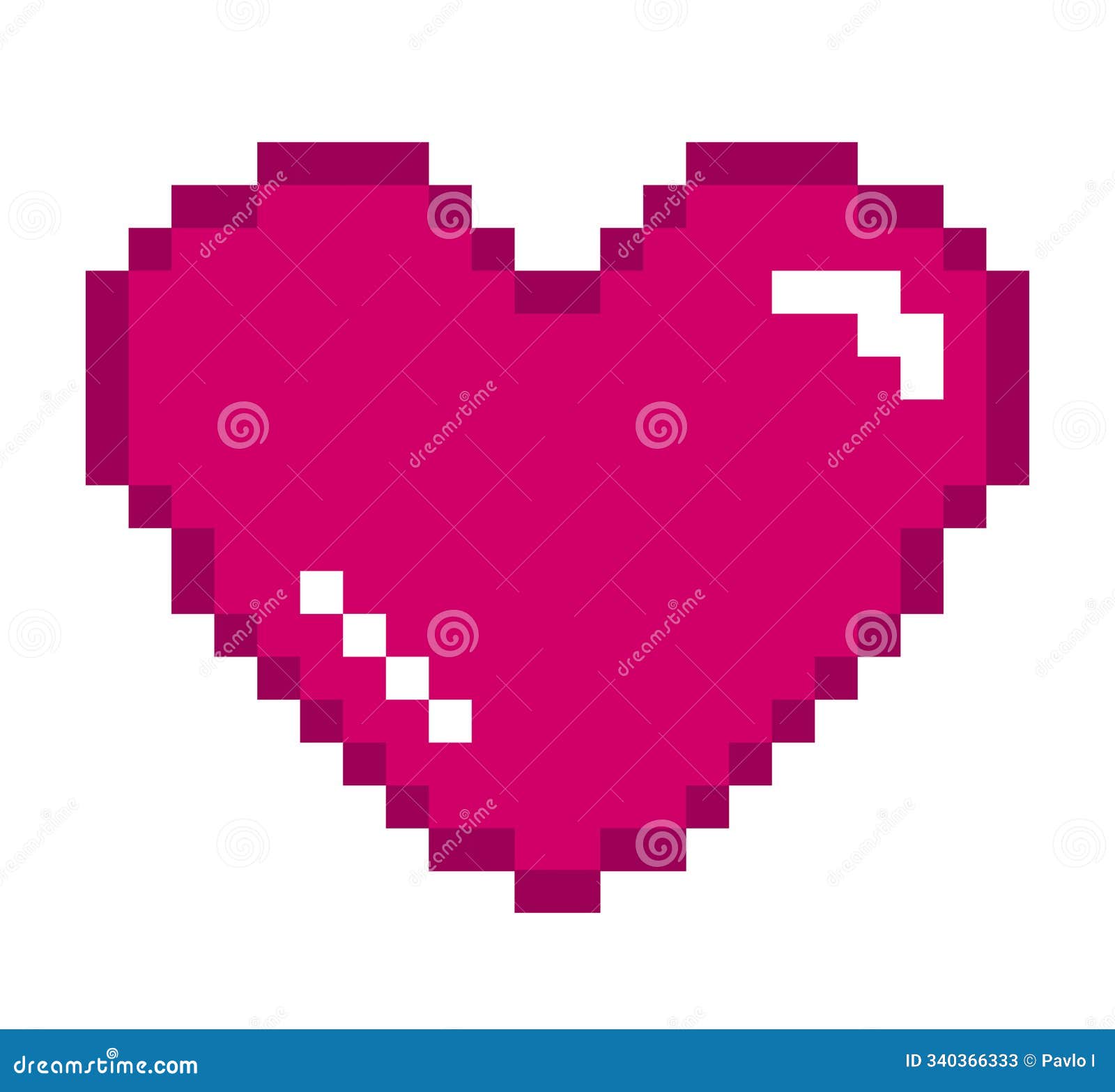 Pixelated Pink Heart Icon, Pixel Heart Isolated Stock Illustration ...
