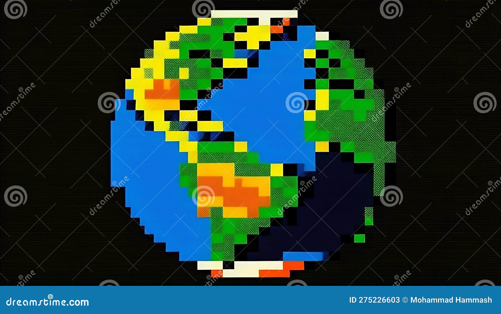Pixelated Planet: a Simple and Bright Design of Earth in Artistic Style ...