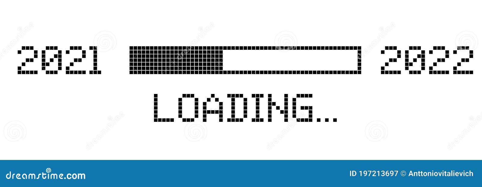 Pixelated Progress Bar Year 2020 To 2021 Loading Vector Illustration ...