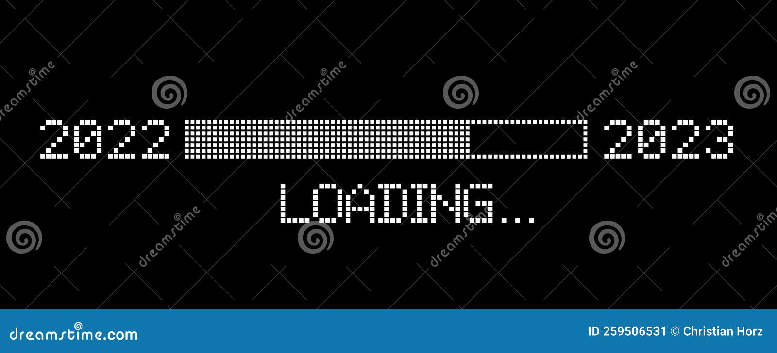 Pixelated Progress Bar Year 2022 To 2023 Loading Stock Vector ...