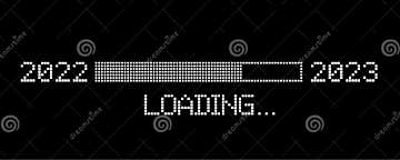 Pixelated Progress Bar Year 2022 To 2023 Loading Stock Vector ...