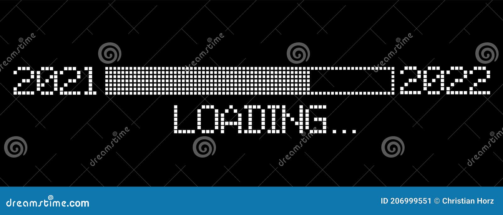 Pixelated Progress Bar Year 2021 To 2022 Loading Stock Illustration ...